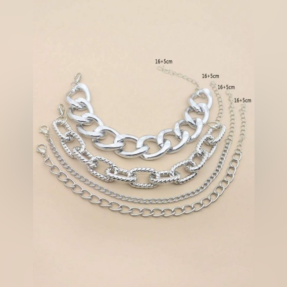 Jewelry | Set Of 4 Silver Tone Bracelets | Poshmark